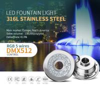 China 18W RGB IP68 Waterproof Led Fountain Lights SS316L DMX512 for sale