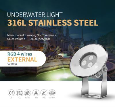 China Adjustable Angle 3W Underwater Led Underwater SMD3535 90LM for sale