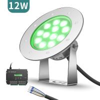 China 480LM Waterproof Led Underwater Light SS316L 12W DMX Control for sale