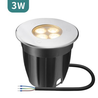 China DC24V IP68 Monochrome LED Ground Lights Warm White 3W 300LM for sale