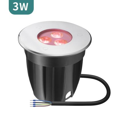 China 3W DC24V RGB Underwater Ground LED Light SS316L CREE Chips for sale