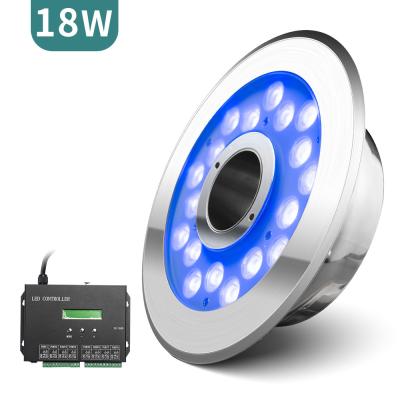 China EMC FCC Rgb Led Fountain Light 18W DMX512 Underwater Fountain Lights for sale