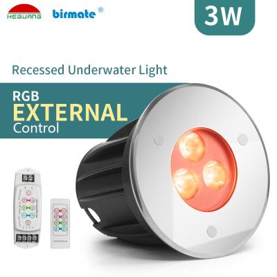 China 90LM 3W SS316L RGB LED Underwater Light For Swimming Pool for sale