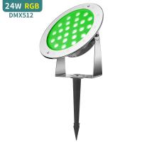 China Stainless Steel SS316L Led Pin Lights RGB DMX512 Control 24W IP68 Smd3535 for sale