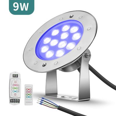 China 380LM DMX Swimming Pool Underwater Lights 9W IP68 External Control for sale