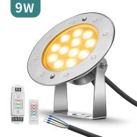 China ERP 380LM Underwater LED Pool Lights 9W IP68 DMX512 Control for sale