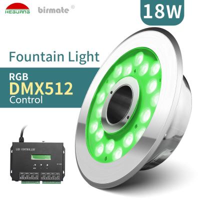 China IK10 RGB  316L Steel LED Fountain Lights 600LM 18W DMX512 Control for sale