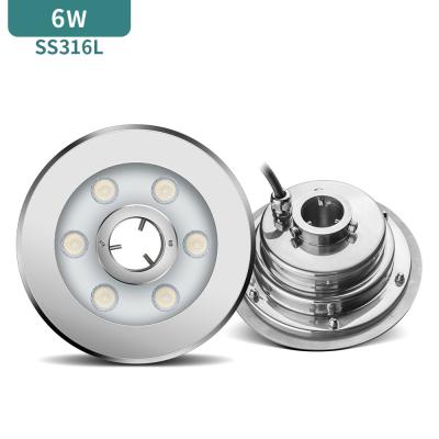 China 500LM SS316L IP68 6W Underwater Led Fountain Lights for sale
