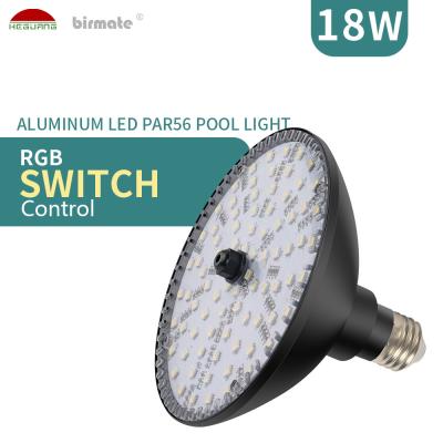 China SMD5050 PAR56 LED Pool Light 18W AC100-240V RGBW Switch Control Aluminum for sale