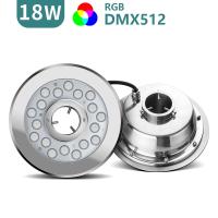 China 316L Steel RGB Fountain Light 600LM 18W DMX512 Control LED Underwater Spotlight for sale