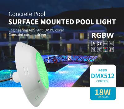 China Anti UV PC ABS LED Color Changing Pool Light DMX512 Control 18W DC12V RGBW for sale