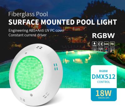 China 18W Fiberglass Pool LED Lights Anti UV PC cover IP68 LED Underwater Light for sale