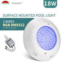 China 2 Wires DMX Control Fiberglass Pool Lights RGBW Anti UV PC Underwater Pool Lights for sale