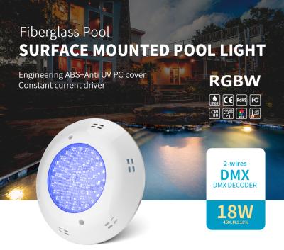 China IP68 LED Underwater Pool Light 2 Wires DMX Control Fiberglass Pool Lights for sale