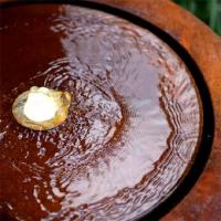 China Corten Steel Circular Water Table 100cm Decorative Outdoor Water Feature for sale