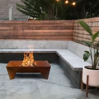 China Corten Steel Geometric Fire Pit Brazier 70cm Wood Burning Outdoor Camping for sale