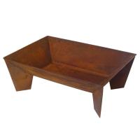 China Corten Steel Geometric Fire Pit Brazier 70cm Wood Burning Outdoor Camping for sale