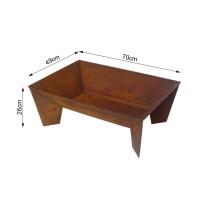 China Corten Steel Geometric Fire Pit Brazier 70cm Wood Burning Outdoor Camping for sale
