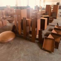 China Corten Steel Geometric Fire Pit Brazier 70cm Wood Burning Outdoor Camping for sale