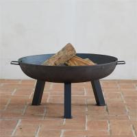China Customized Carbon Steel Round Fire Pit Bowl 800mm Diameter Black High Temperature Paint for sale