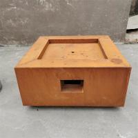 China Square Corten Steel Gas Fire Pit Table 800x800mm Outdoor Patio Heater Propane for sale