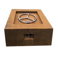 China Square Corten Steel Gas Fire Pit Table 800x800mm Outdoor Patio Heater Propane for sale