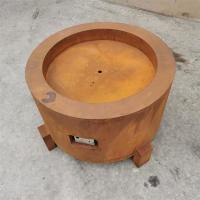 China 48 Inch Portable Corten Steel Gas Fire Pit Table 950mm Diameter Propane for sale