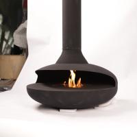 China Black Roof Mounted Ceiling Carbon Steel Float Suspended Bioethanol Fireplace 1.5L 80cm for sale
