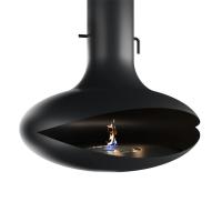 China Black Roof Mounted Ceiling Carbon Steel Float Suspended Bioethanol Fireplace 1.5L 80cm for sale