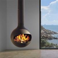 China Wood Burning Hanging Fireplace 7kW 60-80sqm Heating Suspended Stove for Villa Room for sale