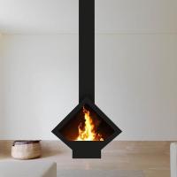 China Indoor Wood Burning Suspended Fireplace Ceiling Mounted Hanging Stove 7kW 990mm for sale