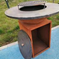 China 100cm Corten Steel Fire Bowl BBQ Grill Outdoor Charcoal Wood Fired Cooking for sale