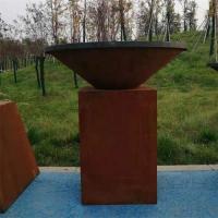 China 100cm Corten Steel Fire Bowl BBQ Grill Outdoor Charcoal Wood Fired Cooking for sale