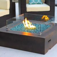 China Corten Steel Square Gas Patio Heater Fire Table 800x800mm Black High Temperature for sale