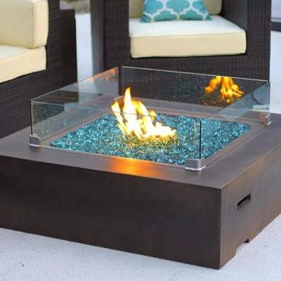China Corten Steel Square Gas Patio Heater Fire Table 800x800mm Black High Temperature for sale