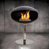 China 60cm Black Carbon Steel Bioethanol Fireplace Indoor Heater Smoke Free 4h-6h Burn Time for sale