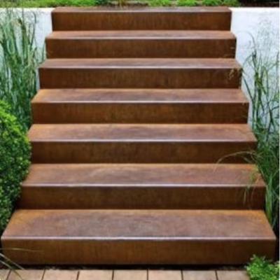China Custom Corten Steel Garden Steps Set 2-10 Steps D48-D96cm Pre-Rusted for sale