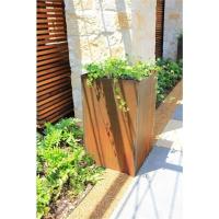 China Columnar Corten Steel Planter 25 Inch Tall for sale