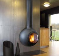 China Customized Indoor Wood Burning Stove Decorative Hanging Suspended Fireplace Dia 600mm 700mm for sale