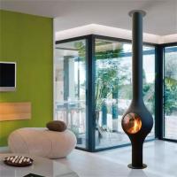 China Free Standing Wood Burning Fireplace Ceiling Mounted Hanging Stove 600mm 800mm for sale