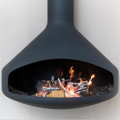 China Suspended Wood Burning Fireplace 800mm Ceiling Mounted Hanging Indoor Heater 360 Rotation for sale