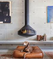 China 1000mm Suspended Wood Burning Fireplace 360 Degree Rotating Hanging Stove for Hotel Indoor Use for sale