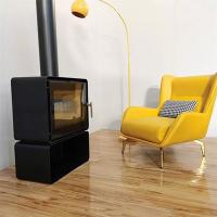 China Modern European Style Freestanding Carbon Steel Wood Burning Stove 7KW 60x50x75cm for sale