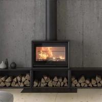 China Matt Black Freestanding Steel Wood Burning Stove 7kW 60x50x75cm for sale