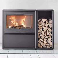 China Matt Black Freestanding Steel Wood Burning Stove 7kW 60x50x75cm for sale