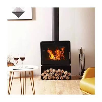 China Matt Black Freestanding Steel Wood Burning Stove 7kW 60x50x75cm for sale