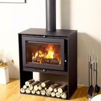 China Modern Freestanding Carbon Steel Wood Burning Fireplace Stove 7KW 60x50x75cm for sale