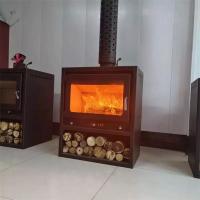 China Modern Freestanding Carbon Steel Wood Burning Fireplace Stove 7KW 60x50x75cm for sale