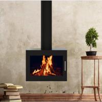 China Modern Warm Hanging Carbon Steel Ceiling Suspended Wood Fireplace 800x450mm 120-150sqm for sale