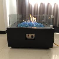 China Corten Steel Square Gas Patio Heater Fire Table 800x800mm Black High Temperature for sale